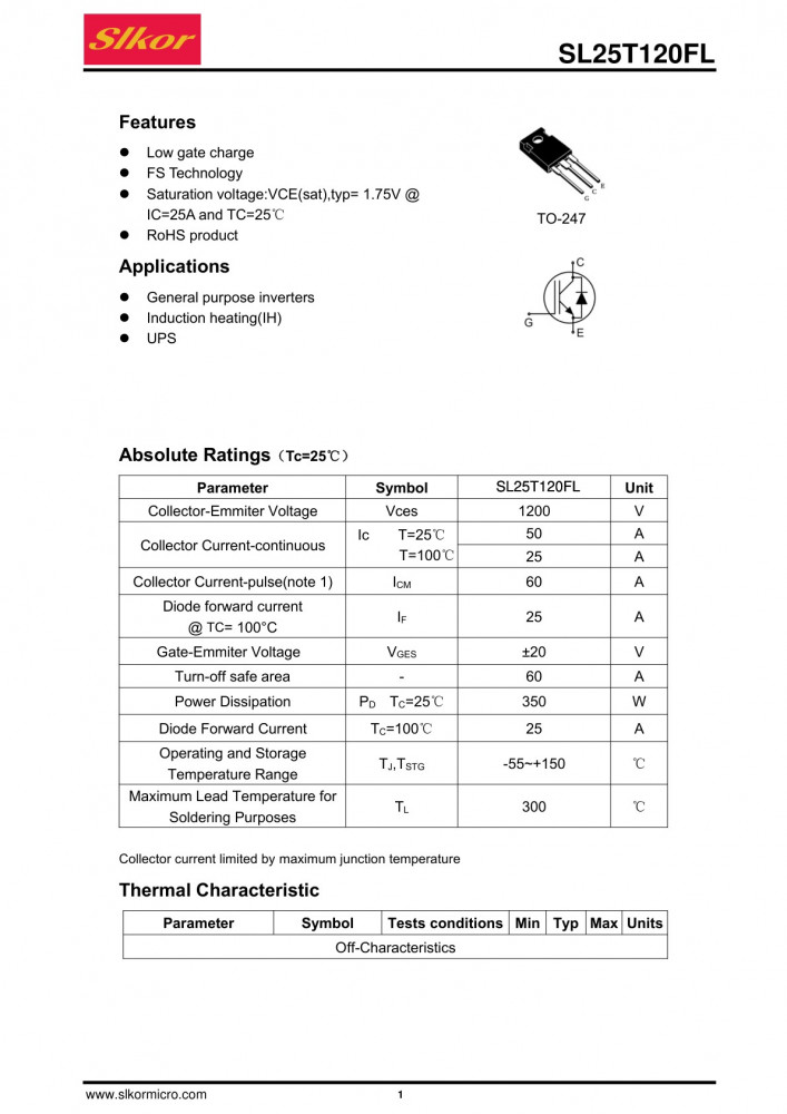 SL25T120FL datasheet page 1