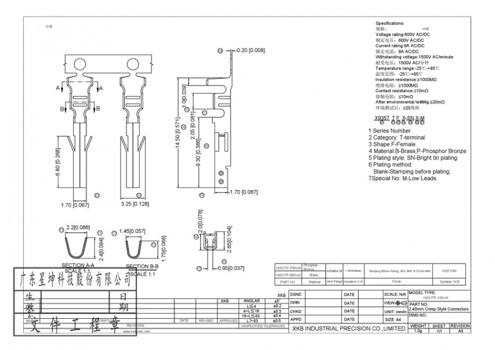 X9357TF-BSN-M technical document page 1