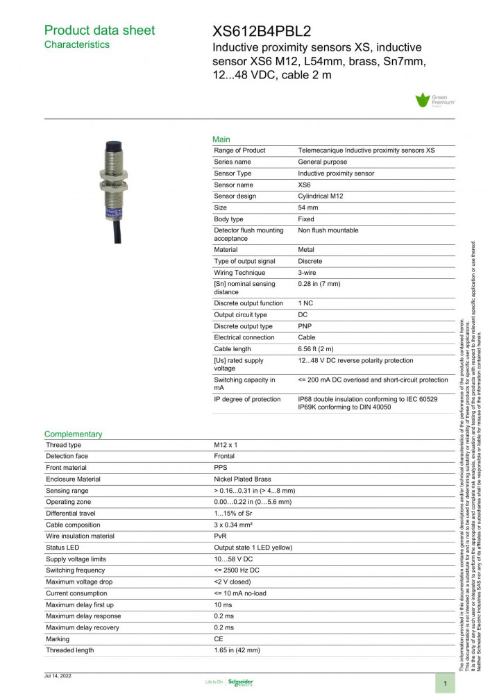 XS612B4PBL2 technical document page 1