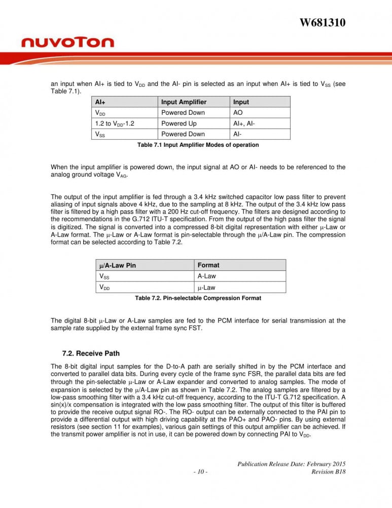 W681310 datasheet page 10