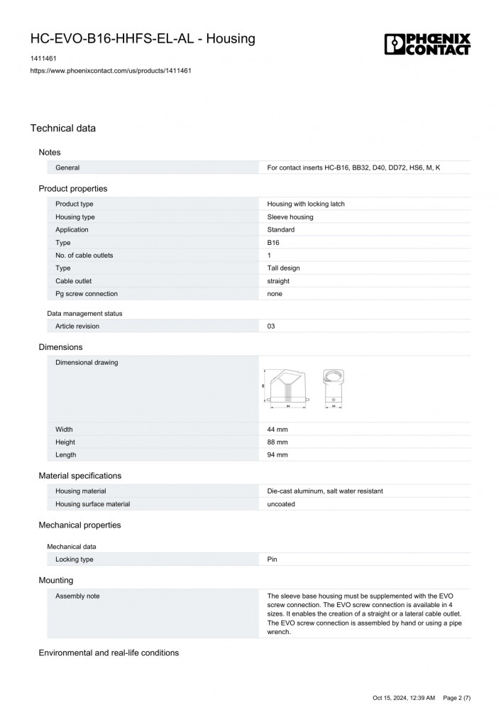 Phoenix Contact 1411461 technical document page 2