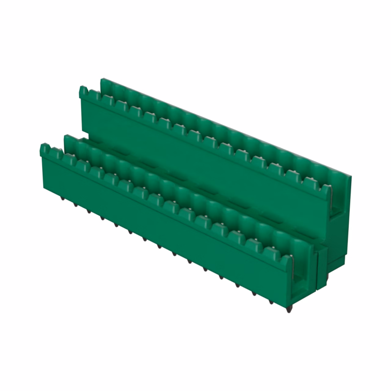 5.00mm Pitch Eurostyle Vertical Dual Level PCB Header, Open Ends, Green Housing, 32 Circuits for sale