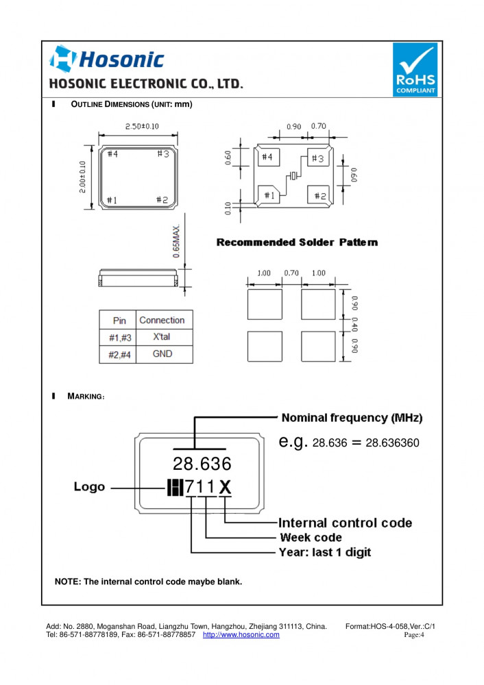 HOSONIC E2SB28E0X0005E datasheet page 4