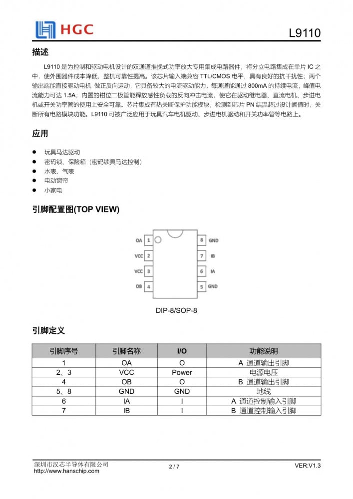 L9110DRG datasheet page 2