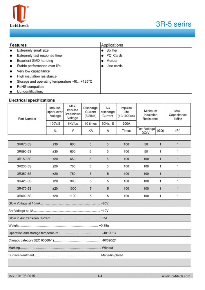 3R090-5S datasheet page 1