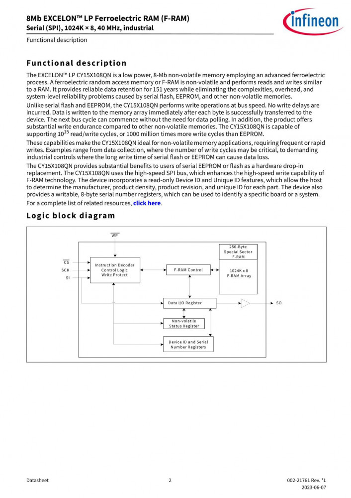 CY15V108QN datasheet page 2