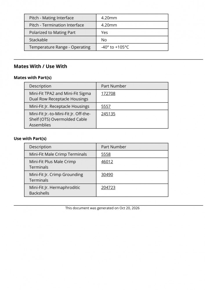 Mini-Fit Plus HCS technical document preview, page 3