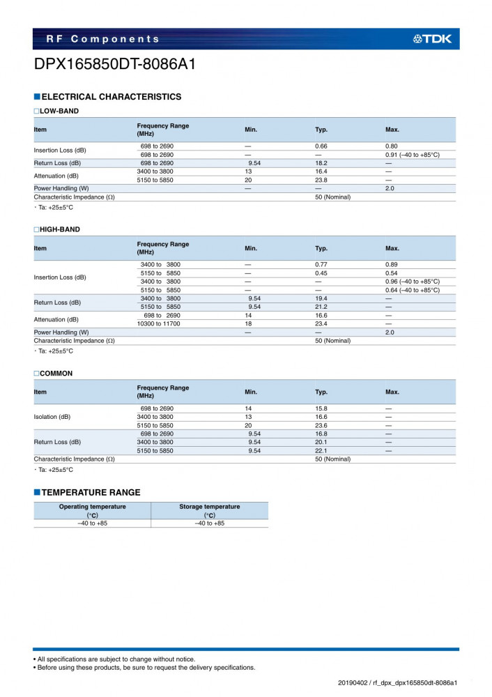 DPX165850DT-8086A1 product document, page 3