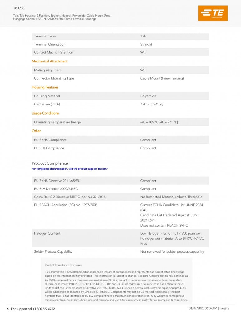 TE Connectivity 180908 technical document page 2