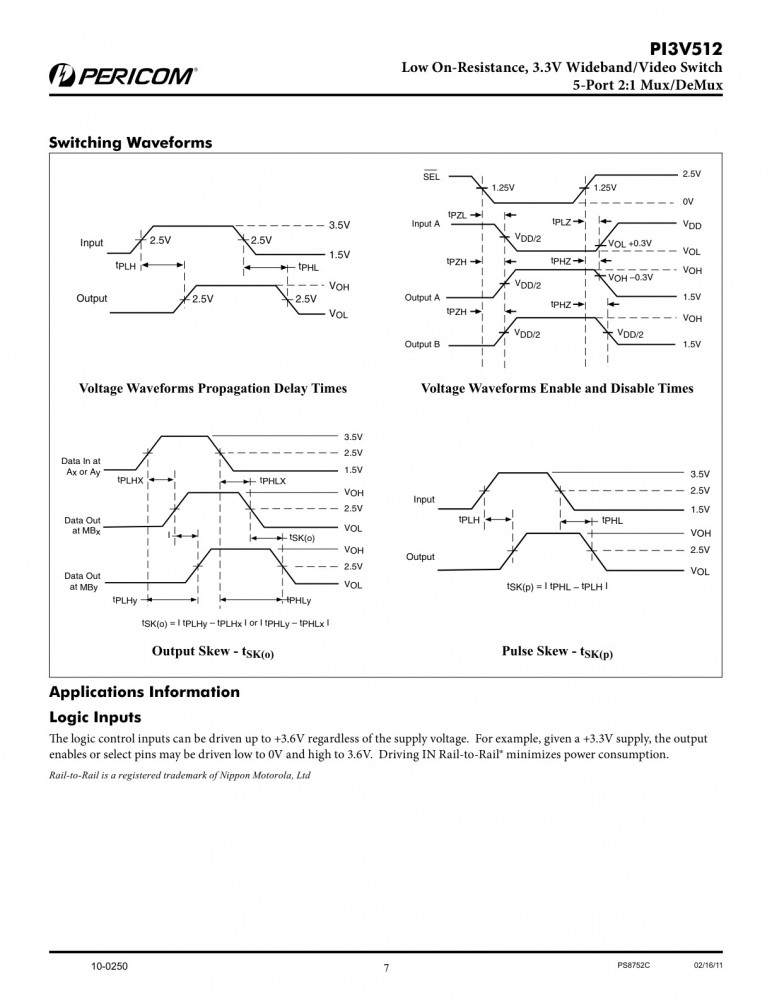 PI3V512QE datasheet page 7