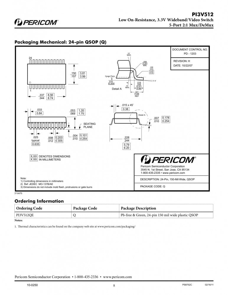 PI3V512QE datasheet page 8