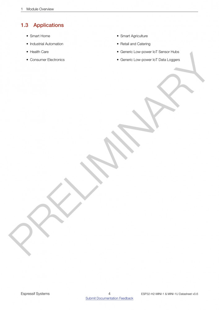 ESP32-H2-MINI-1-H2 datasheet page 4
