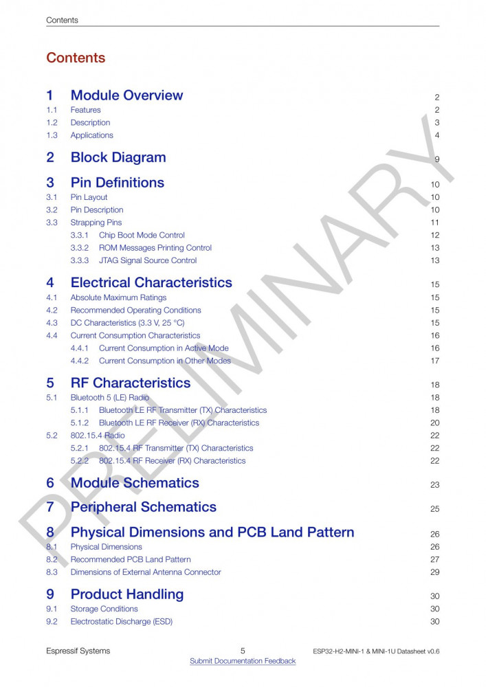 ESP32-H2-MINI-1-H2 datasheet page 5
