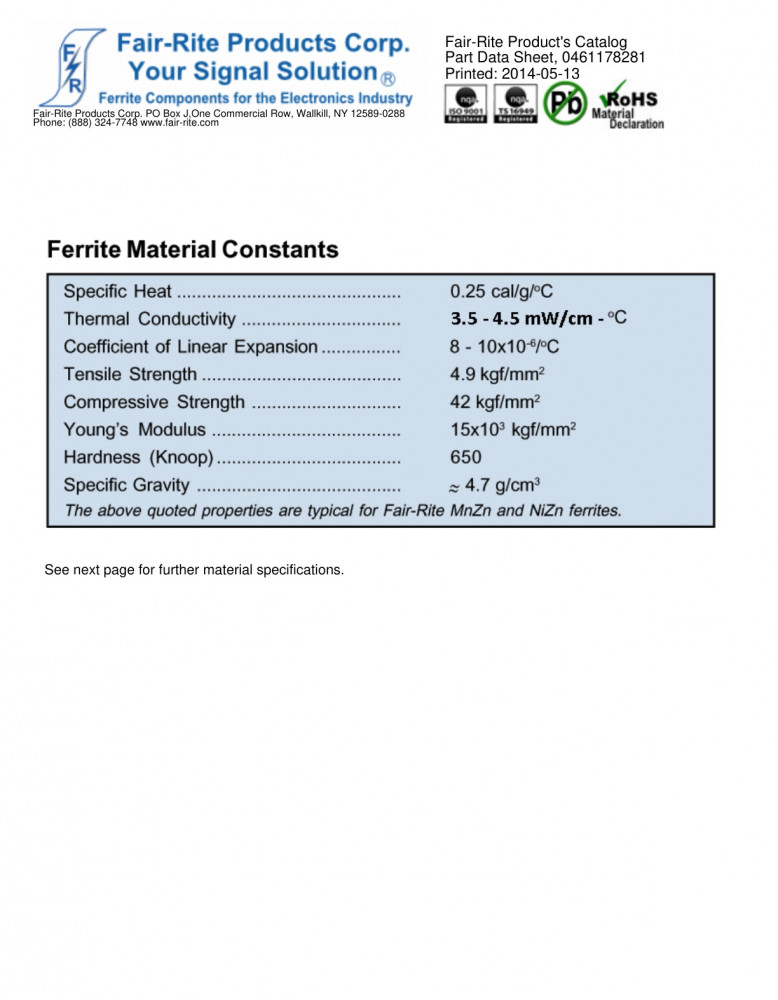 Fair-Rite 0461178281 technical document page 3