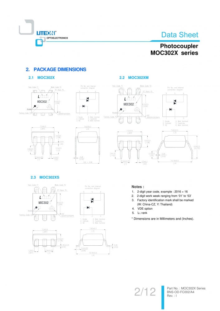 MOC3021S datasheet page 3