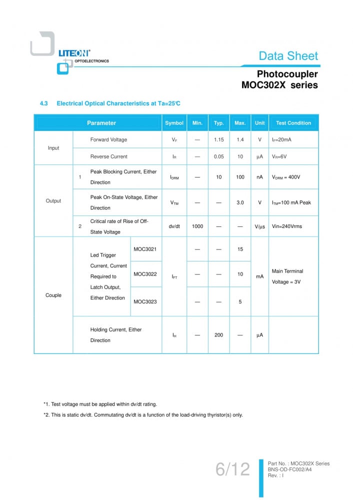 MOC3021S datasheet page 7