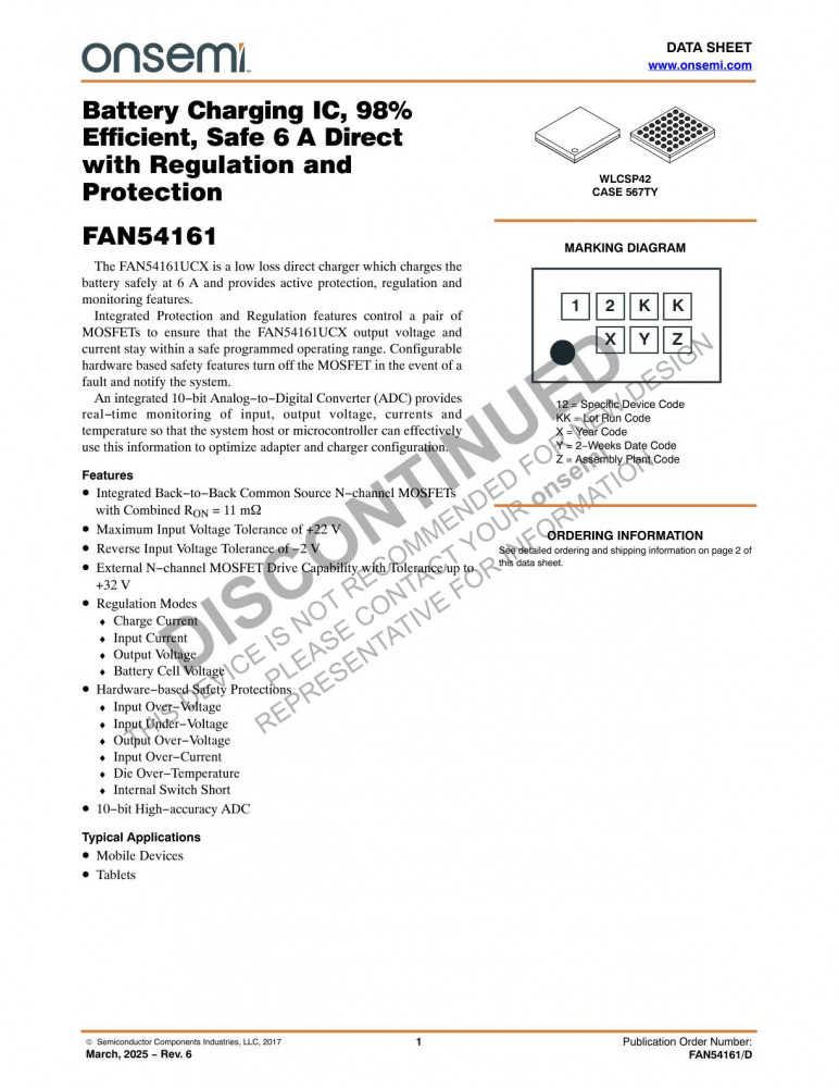 FAN54161 datasheet preview, page 1