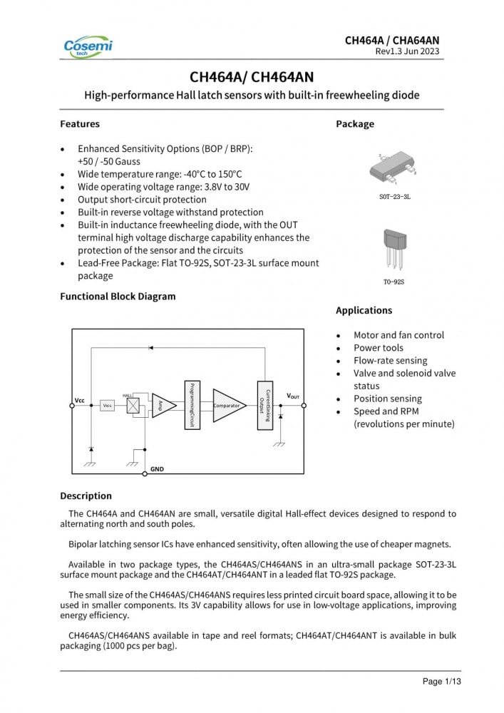 CH464ATB datasheet page 1