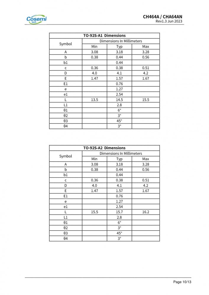 CH464ATB datasheet page 10