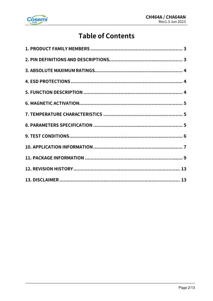 CH464ATB datasheet page 2