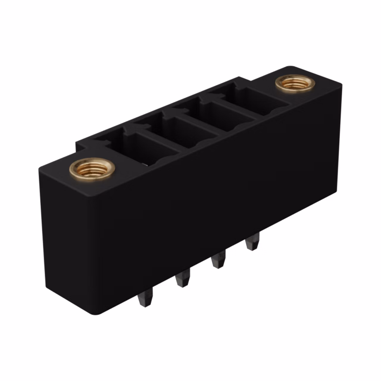 3.81mm Pitch Eurostyle Vertical PCB Header, with Threaded Retention Inserts, 4 Circuits for sale