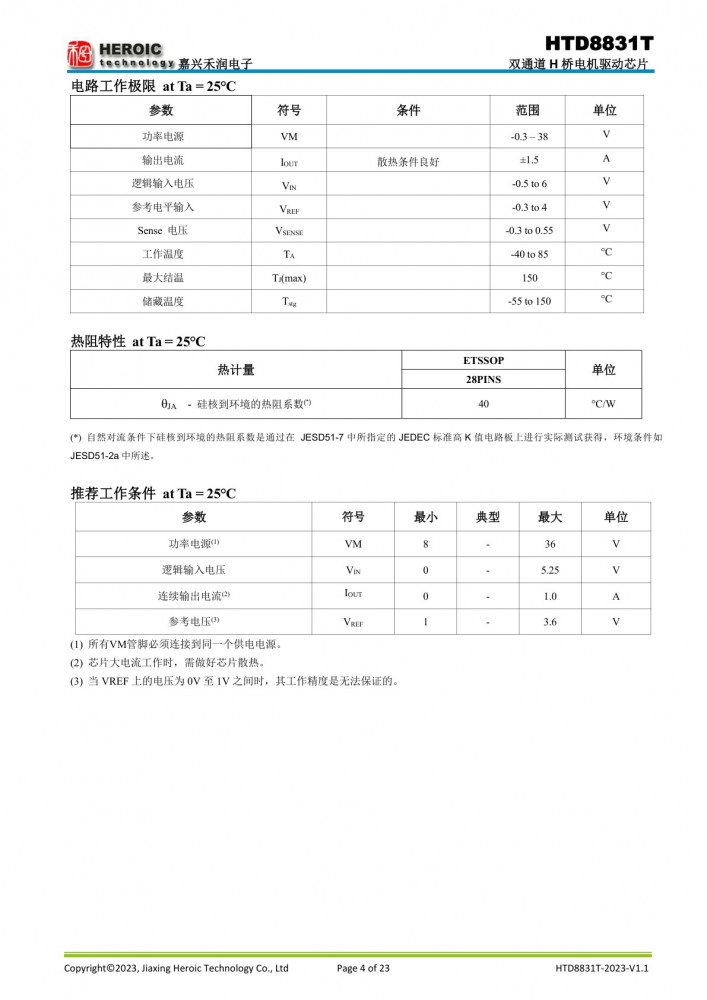 HTD8831TTPN datasheet page 4