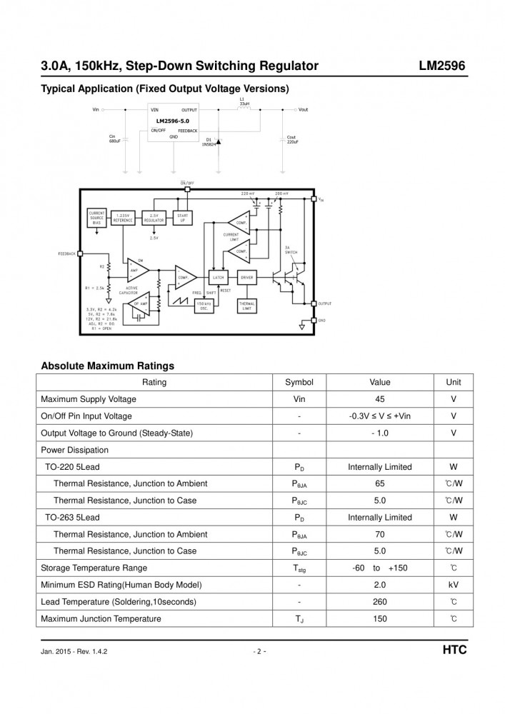 LM2596R-5.0 datasheet page 2