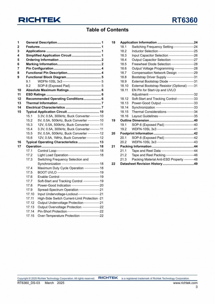 RT6360 datasheet page 3