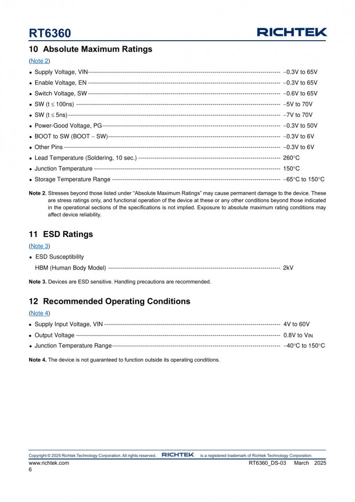 RT6360 datasheet page 6