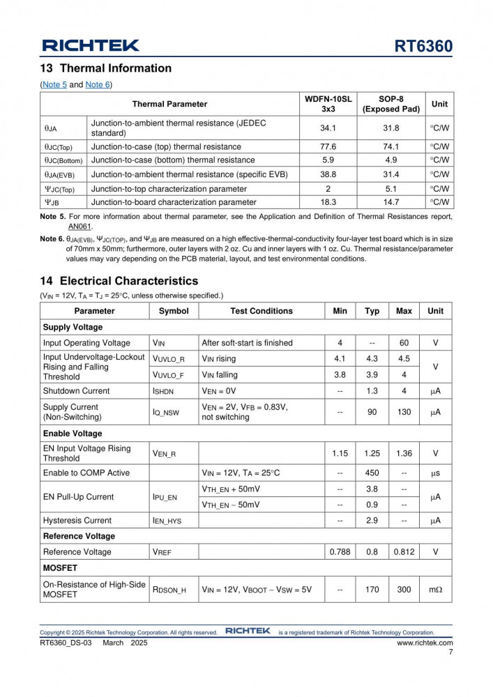 RT6360 datasheet page 7
