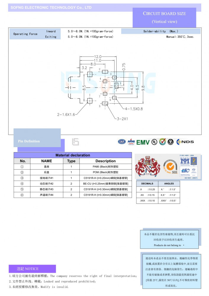 SOFNG PJ-339 technical document page 2