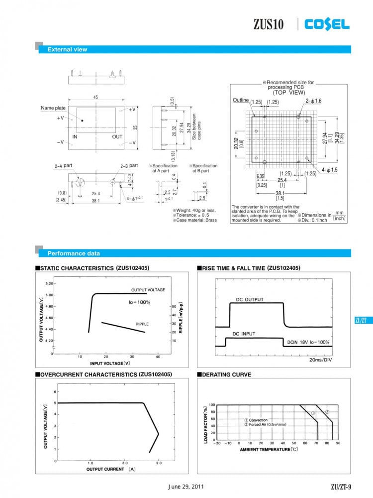 Cosel ZUS31205 datasheet page 8