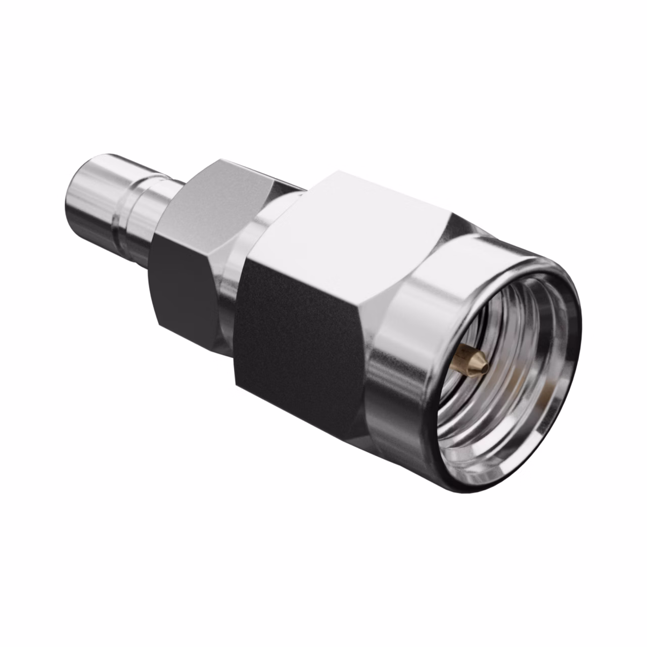 SMB Jack-to-SMA Plug, Between-Series Adapter, One Piece Per Bag, 50 Ohms for sale