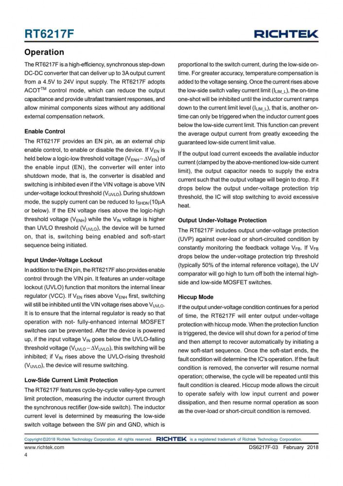 RT6217F technical document page 4