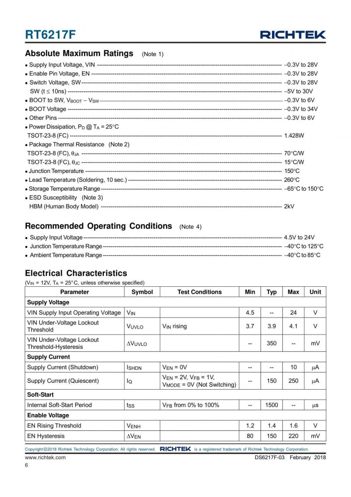 RT6217F technical document page 6