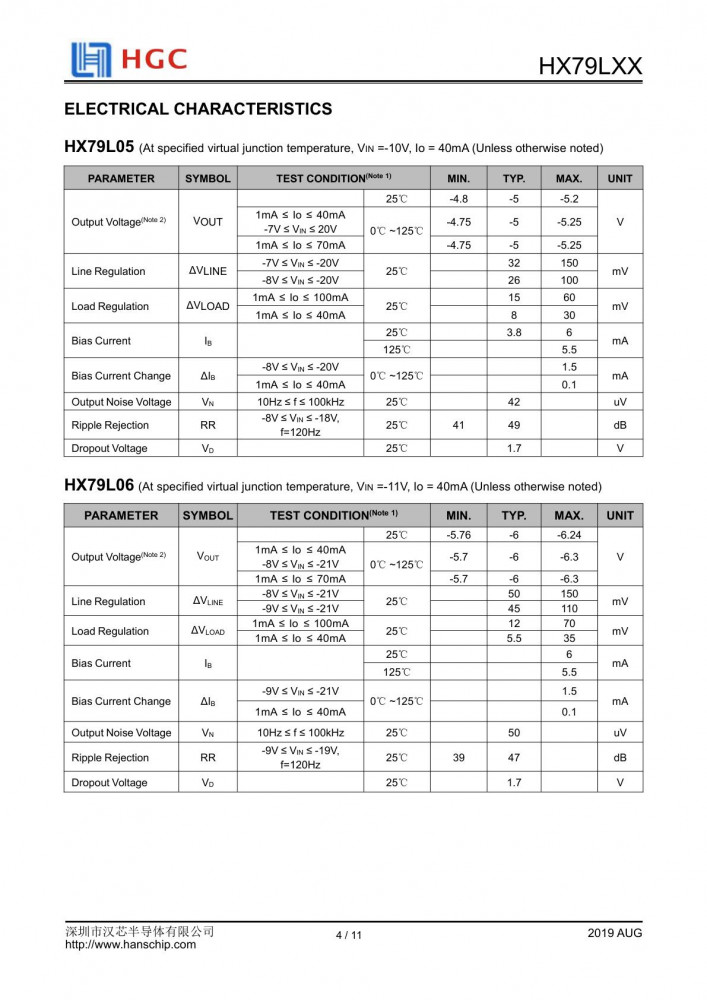 HX79L05ACPKRG datasheet page 4