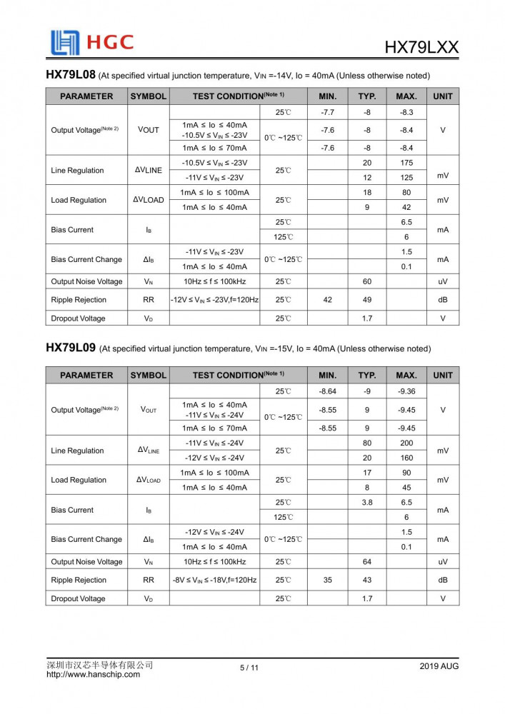 HX79L05ACPKRG datasheet page 5