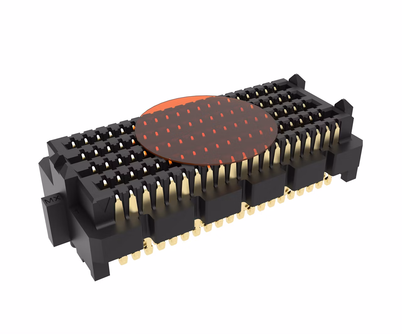 1.27mm Pitch, SEARAY Plug, 300 Circuits, 2.00mm Unmated Height, 10 Rows,  with Pegs, Solder Charge Lead-Free