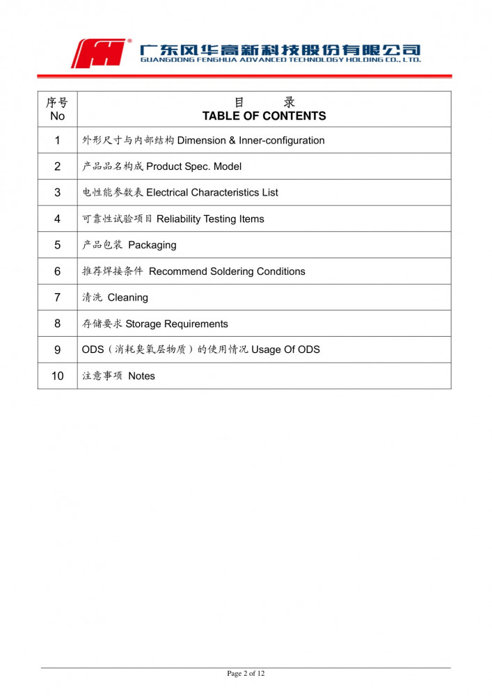 FH VHF201209H series approval sheet page 3