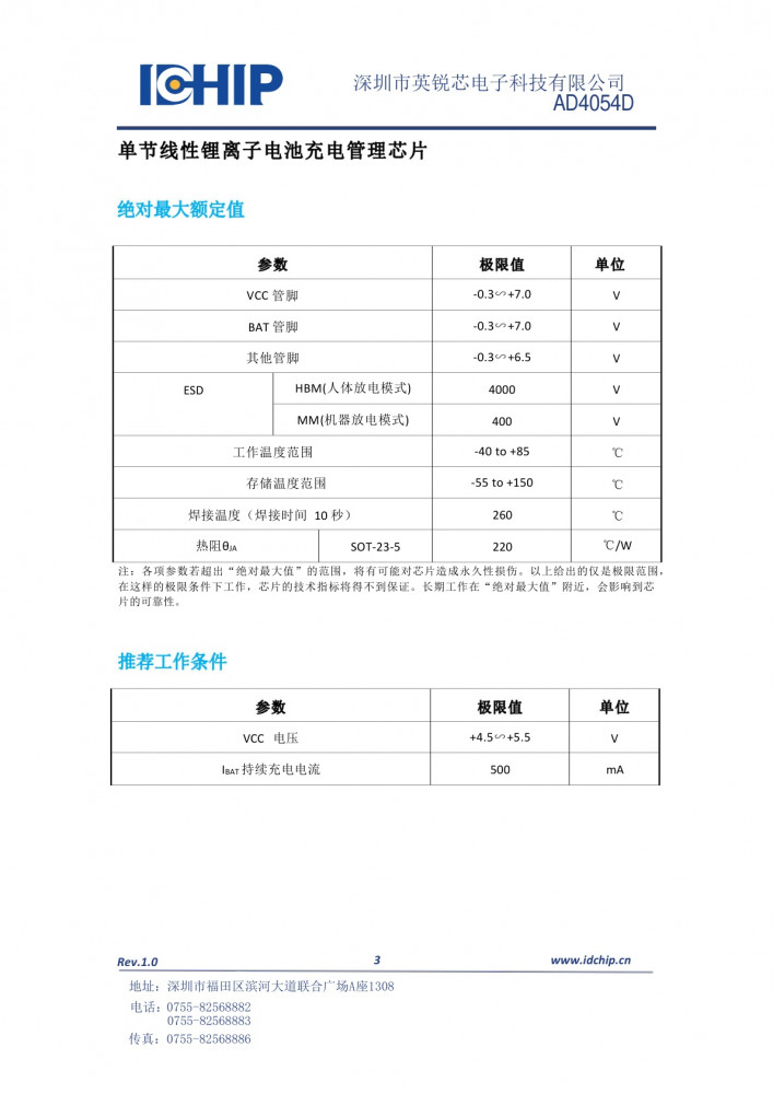 AD4054D datasheet page 3