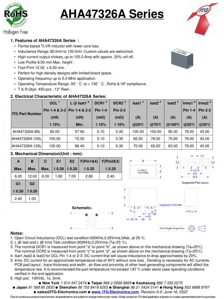 AHA47326A technical document page 1