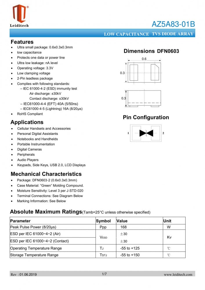 AZ5A83-01B datasheet page 1