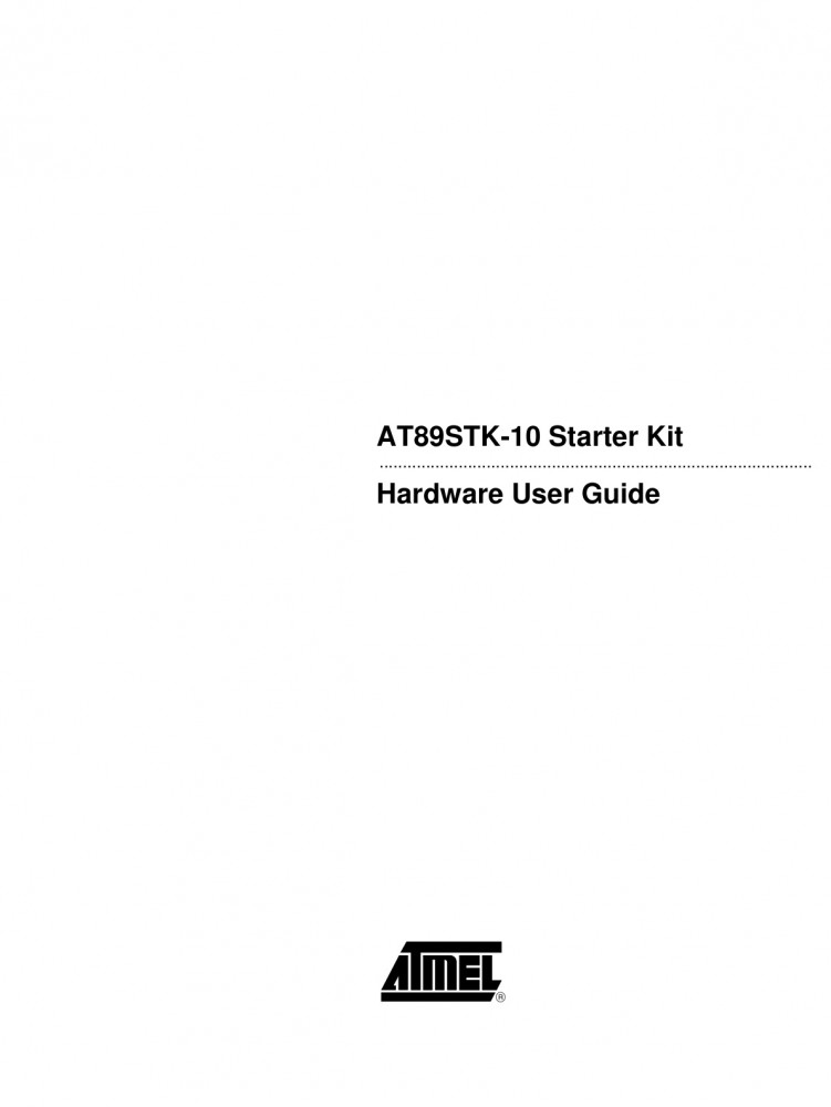 AT89STK-10 hardware guide page 1