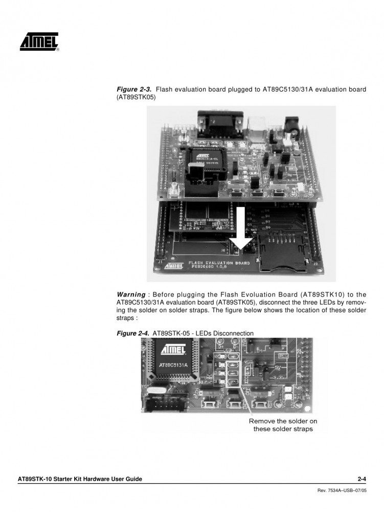 AT89STK-10 hardware guide page 6