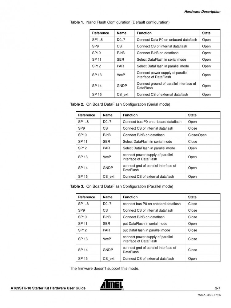 AT89STK-10 hardware guide page 9