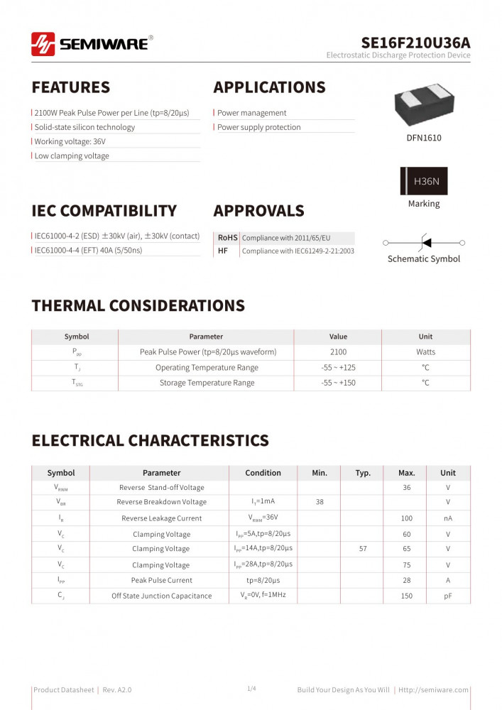 SE16F210U36A technical document page 1