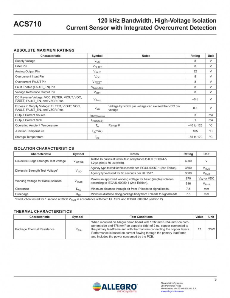 ACS710 datasheet page 3