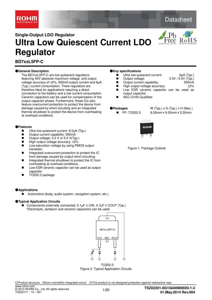 BD733L5FP-CE2 datasheet page 1
