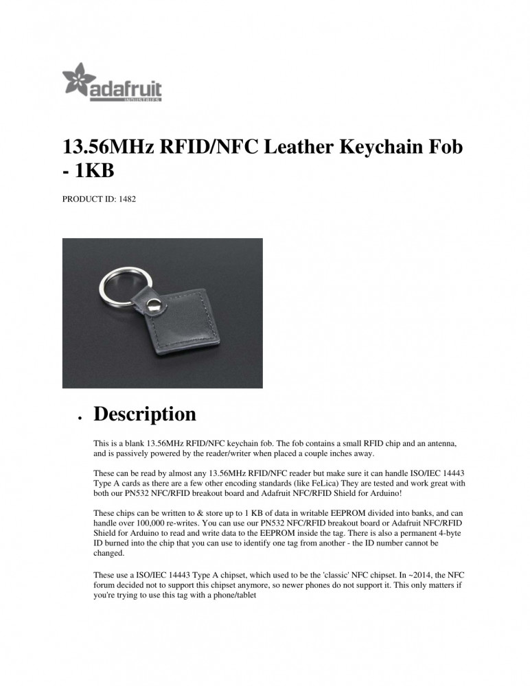 Adafruit 1482 technical document page 1