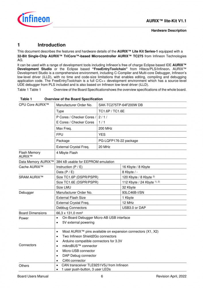 AURIX TC275 lite Kit manual page 6